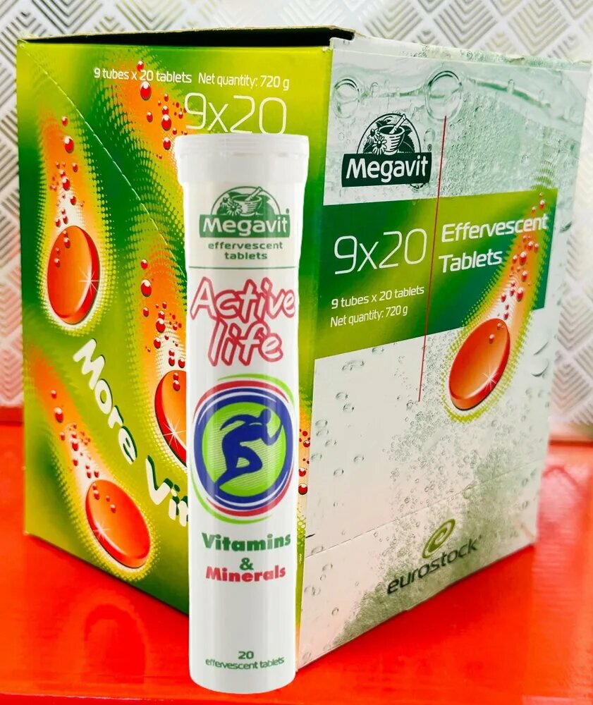 Витамины и минералы Megavit Active Life Vitamins & Minerals 20 шипучих таблеток