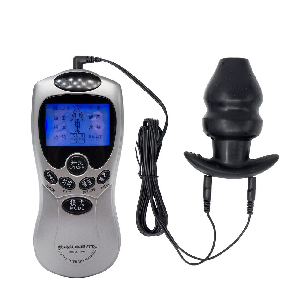 Силиконовый вибратор для Анальная пробка с электрическим током, фаллоимитатор для анального секса, массажер с петлей, электростимуляция, сексигрушки