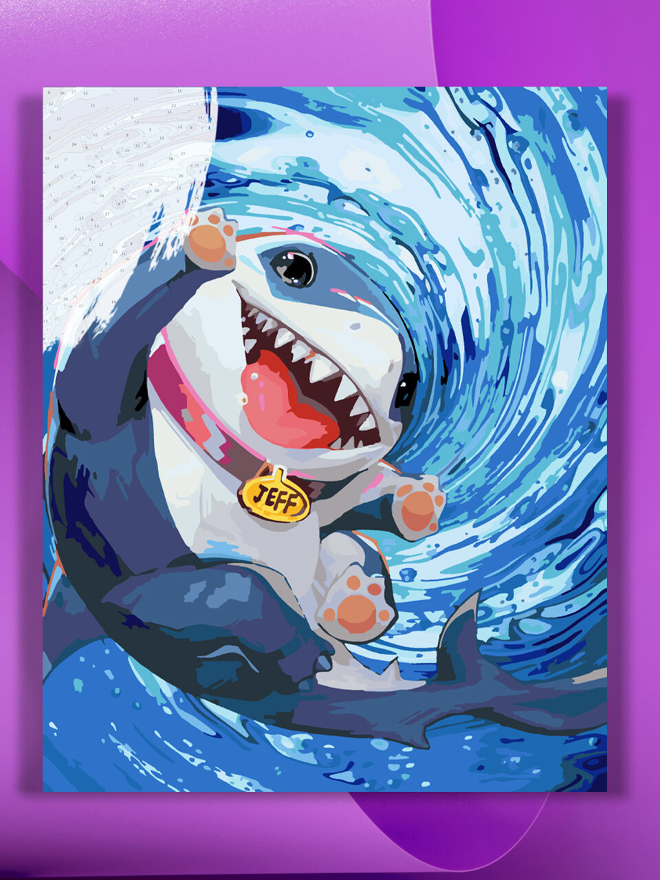 Картина по номерам на холсте Marvel Rivals - Jeff the Land Shark, 30 х 40 см
