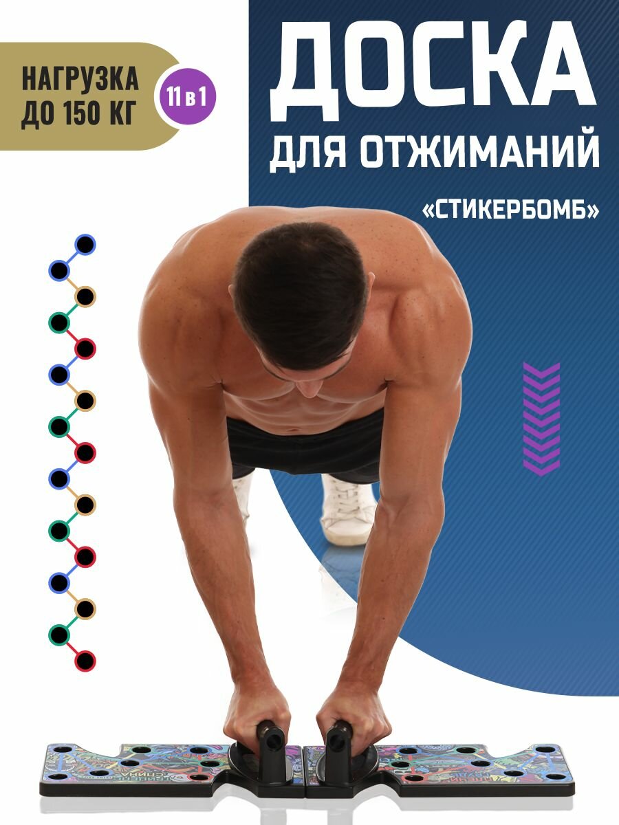 Платформа / Упоры / Доска для отжиманий, Противоскользящая основа "Стикербомб"