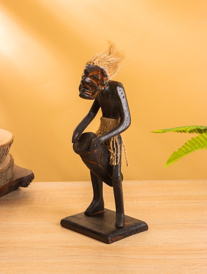 Сувенир «Абориген барабанщик», 8×9×22 см, дерево