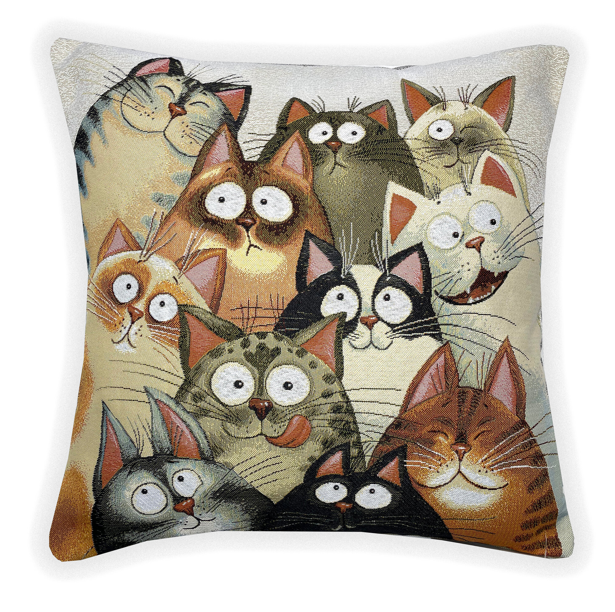 Декоративная гобеленовая наволочка "Муррчащая компания" 45*45 см, MIDA VANERI