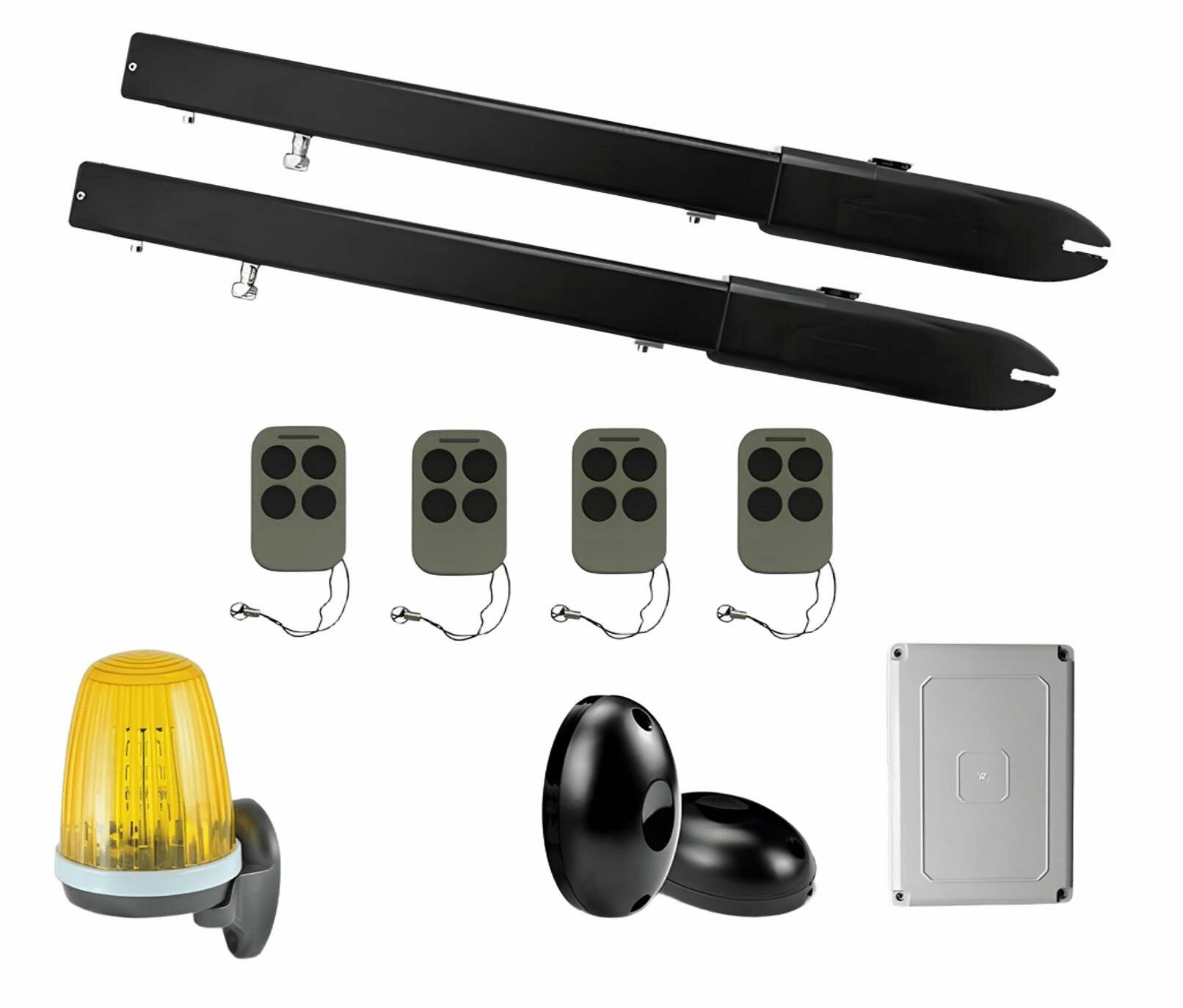 Автоматика для распашных ворот KSW-3000 FULL-T4-3K, комплект: 2 привода, блок управления, 4 пульта, фотоэлементы, лампа