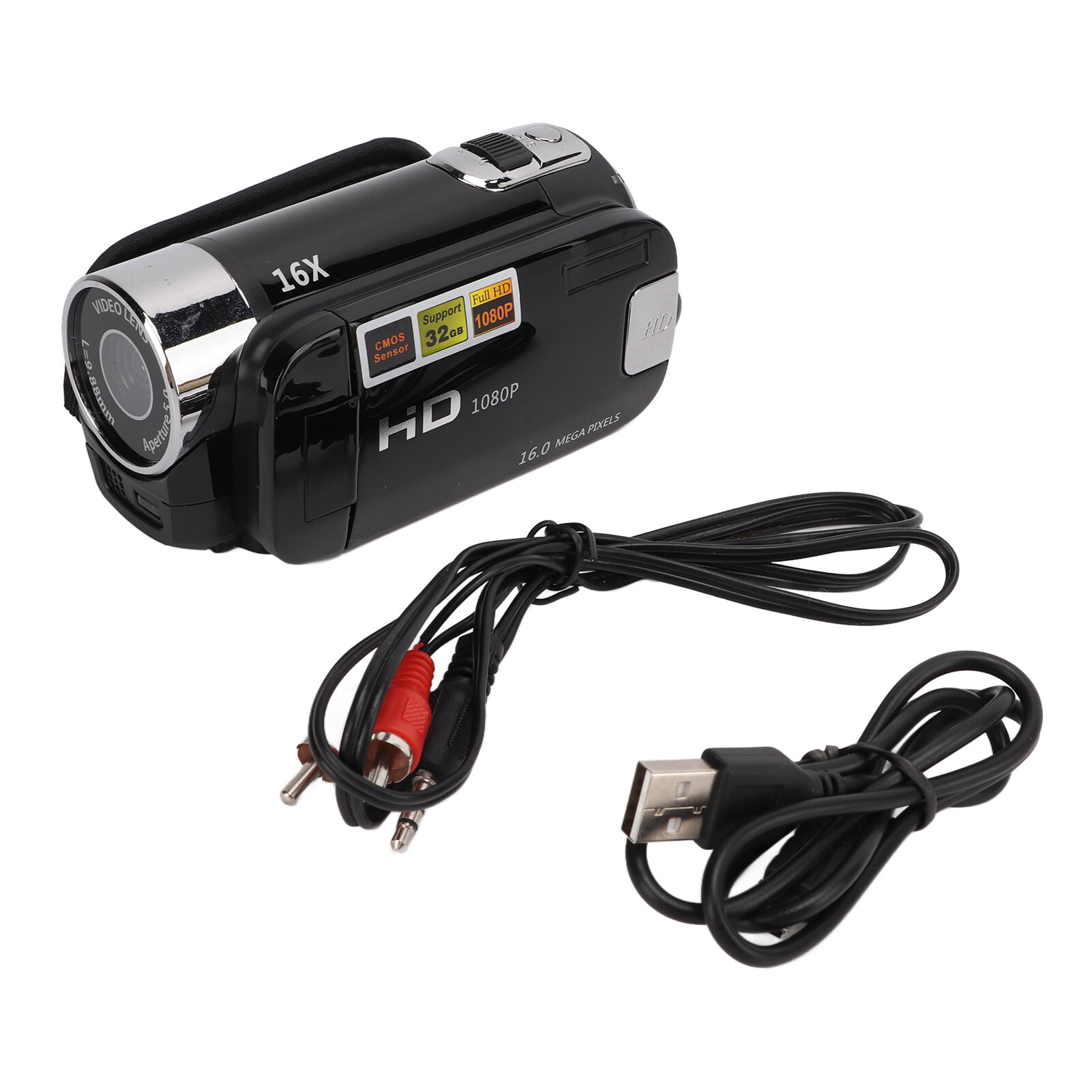 Видеокамера Видеокамера Full HD 4K 48MP Камера-рекордер Поворот на 270° 2,7-дюймовый цветной экран Цифровые видеокамеры с 16-кратным зумом