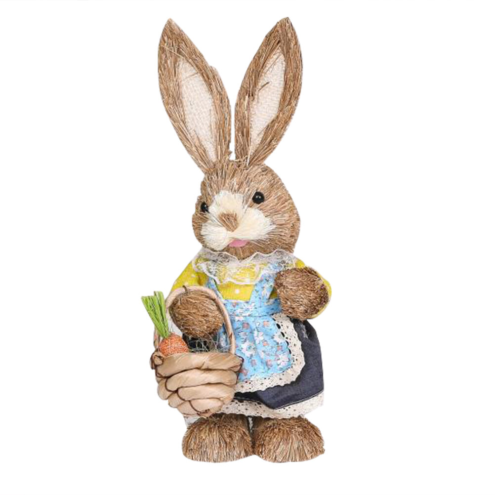 Имитация пасхального кролика из соломы — очаровательные и изысканные праздничные украшения для детей и друзей.