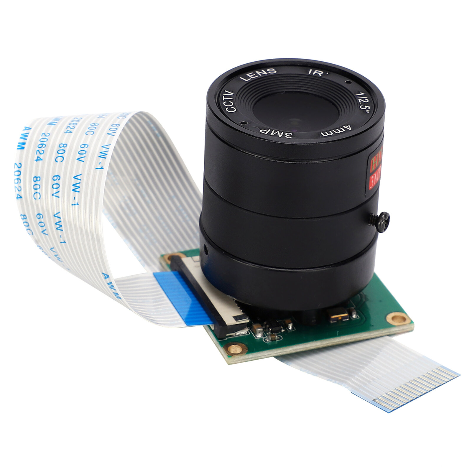 Модуль камеры Зеленый для Raspberry Pi 4 3B HDMI 1080P Большое линза 5MP RPI3232 32 x 32mm