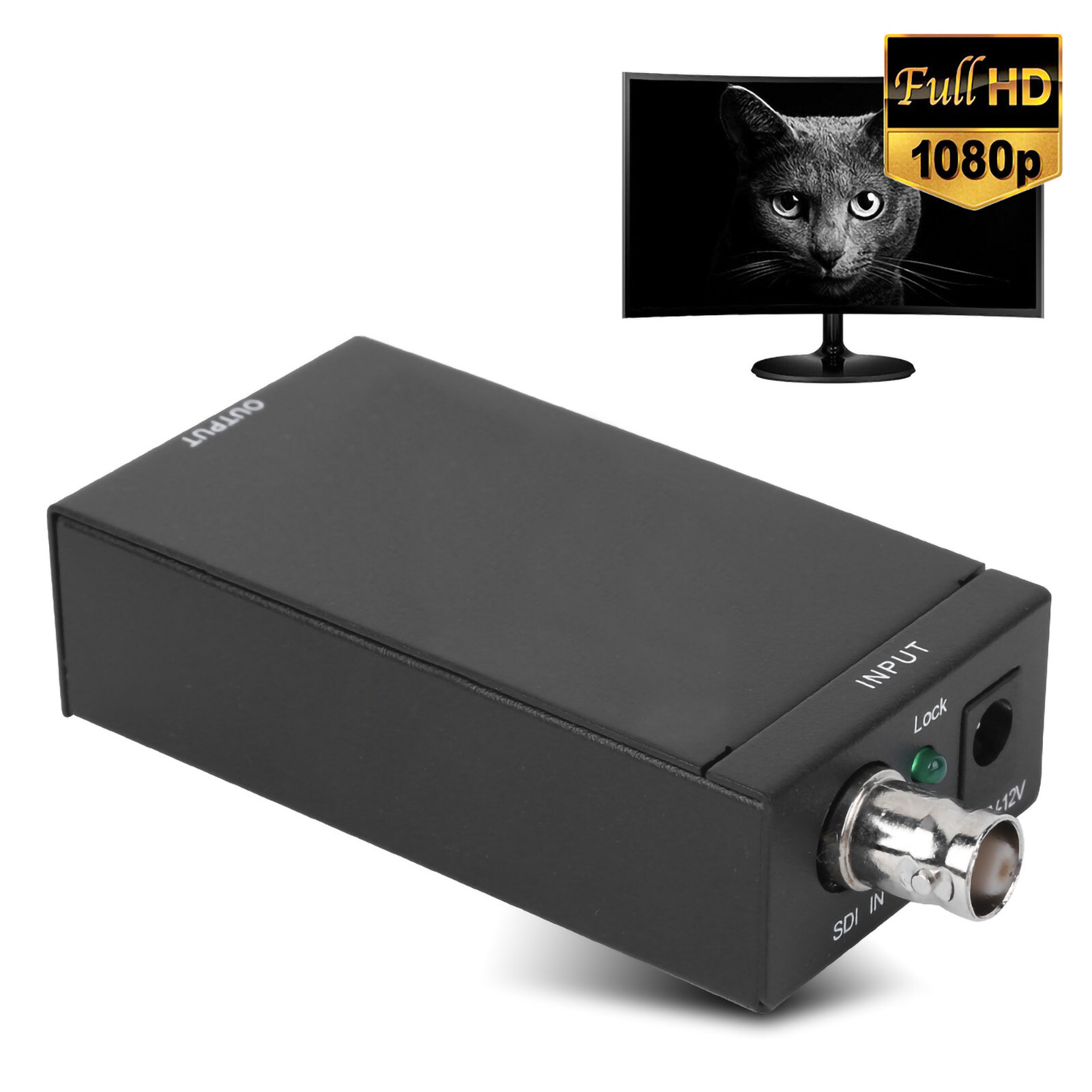 AY30 Конвертер SDI в HDMI, передача сигнала HD, вход/выход питания 5V/1A, поддержка SD-SDI/HD-SDI/3G-SDI, интерфейс BNC, HDMI, разрешение 1080P, материал ферросплав, размер 80mm x 41mm x 25mm, вес 150g, температура работы 0°C-40°C