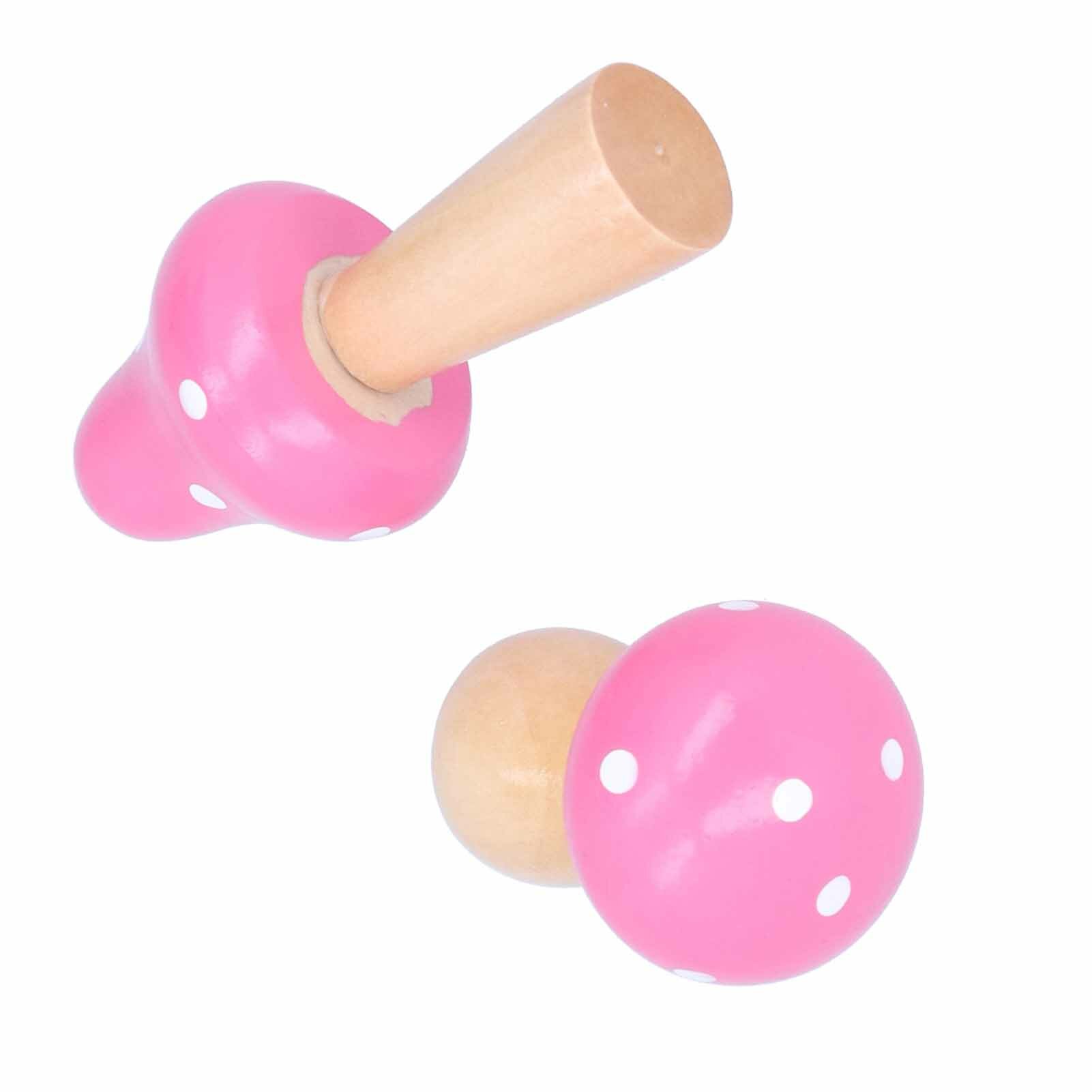 3Pcs/Set Грибные Поделки Инновационные Симпатичные Деревянные Украшения Домашнего Офиса Настольные УкрашенияРозовый