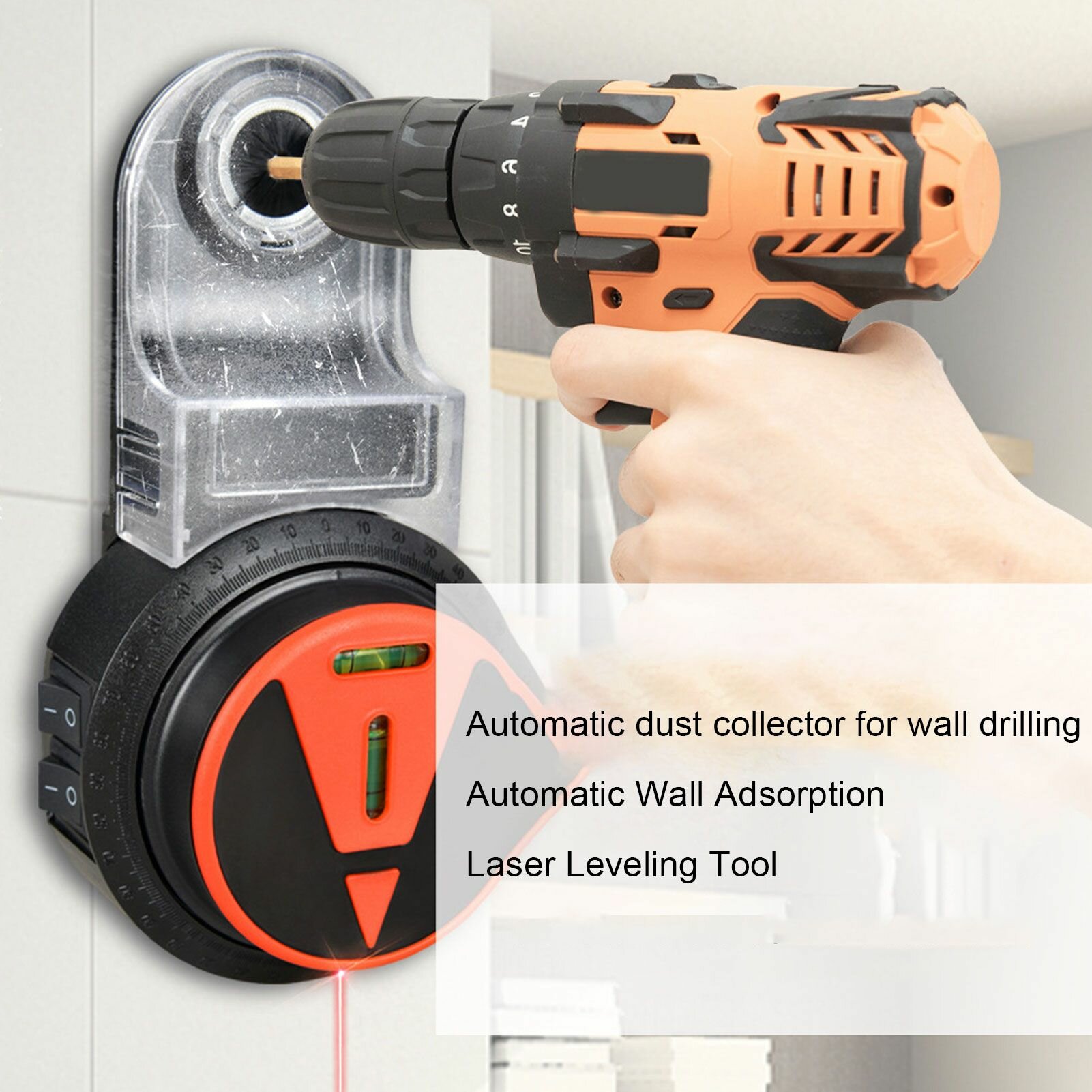 Пылесборник для дрели 2 в 1 Поворотный на 360 чехол для сбора пыли от электрической дрели для строительства