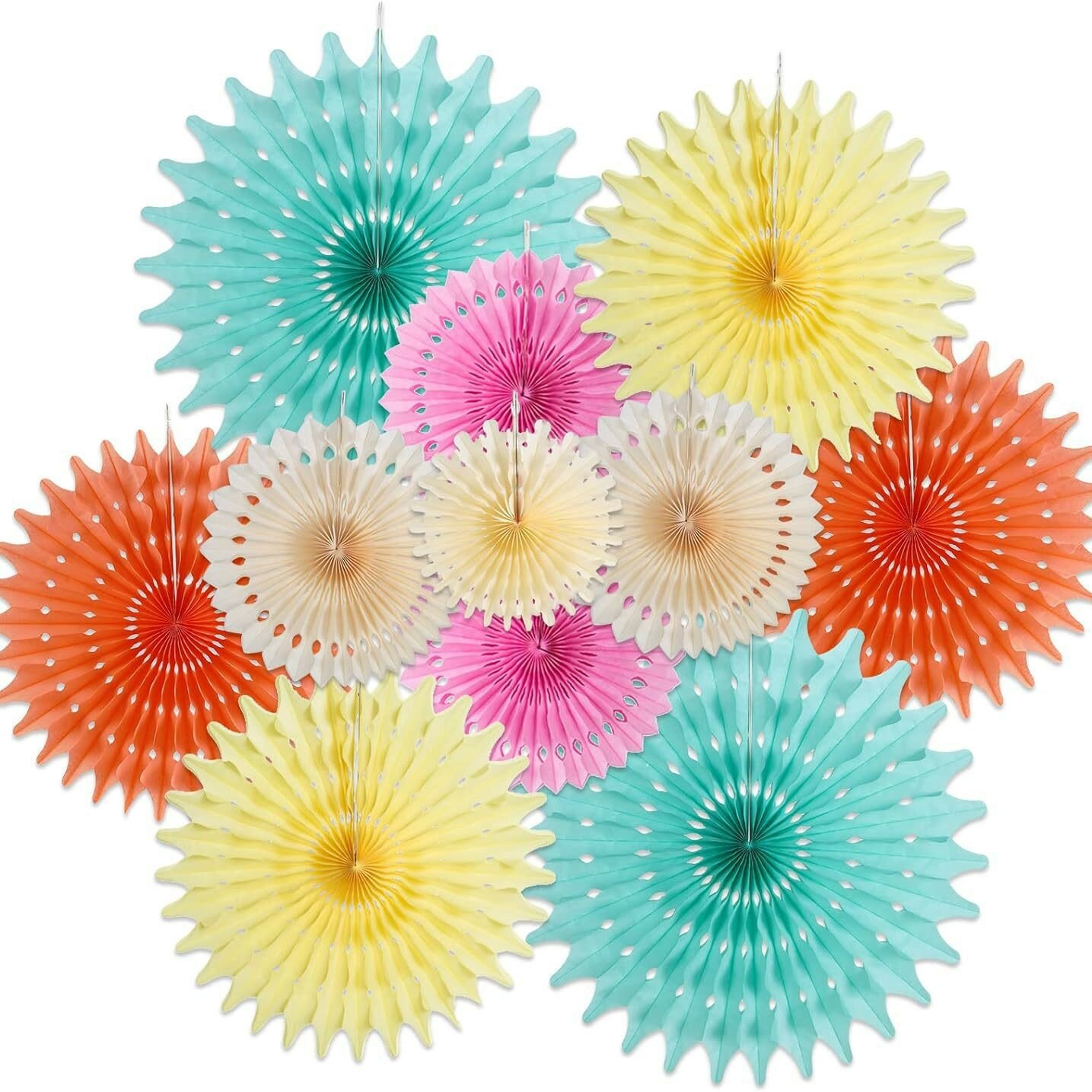 Набор бумажных фантов для украшения праздника, разноцветный, 11 шт.