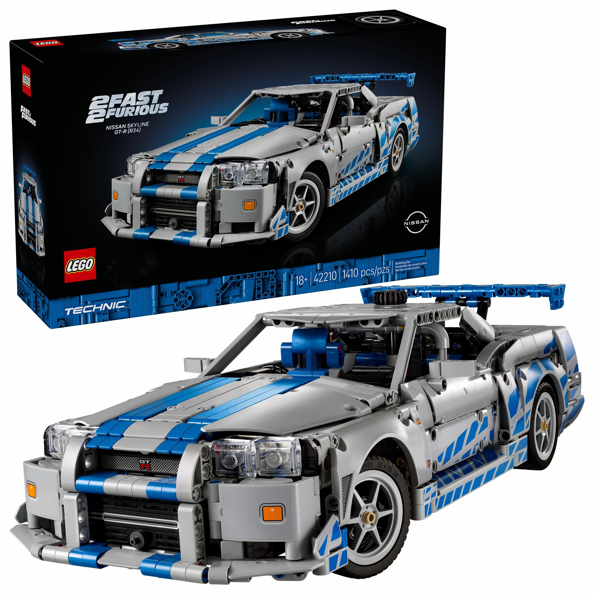 Конструктор LEGO Technic 42210 Форсаж 2: Nissan Skyline GT-R (R34), 1410 дет.