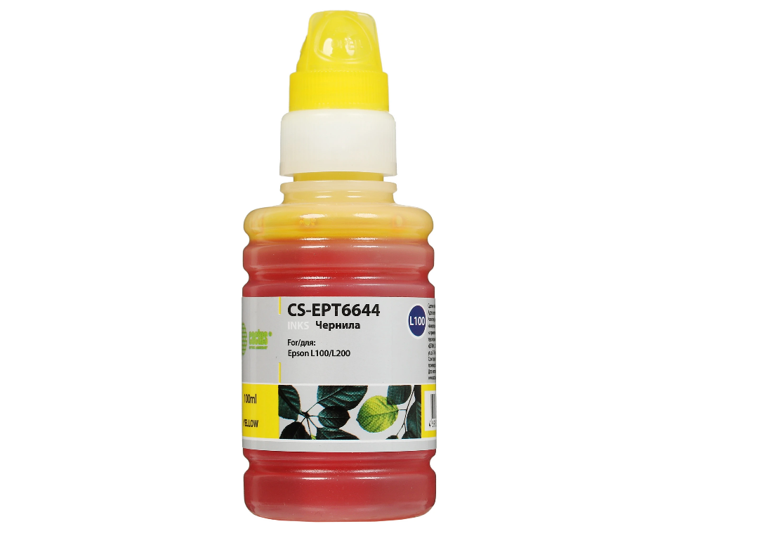 Чернила Cactus, для принтеров, желтые, для струйной печати, 100 мл