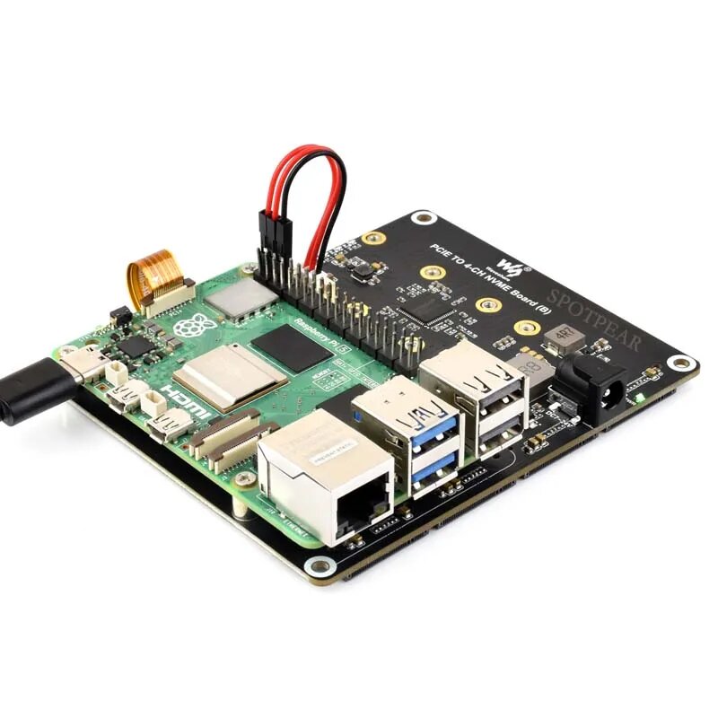 PCIe-TO-4-CH-NVME-Board-B с EU Power Plug — фото 1