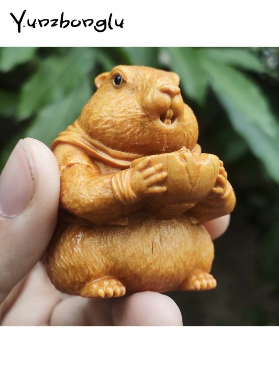 Yunzhonglu Статуэтка сурка, Натуральная древесина, Туя восточная, Резьба по дереву