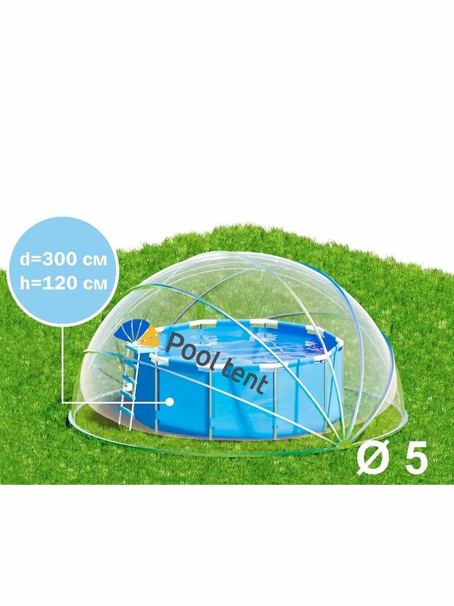 Круглый купольный тент павильон Pool Tent 5,0м для бассейнов и СПА