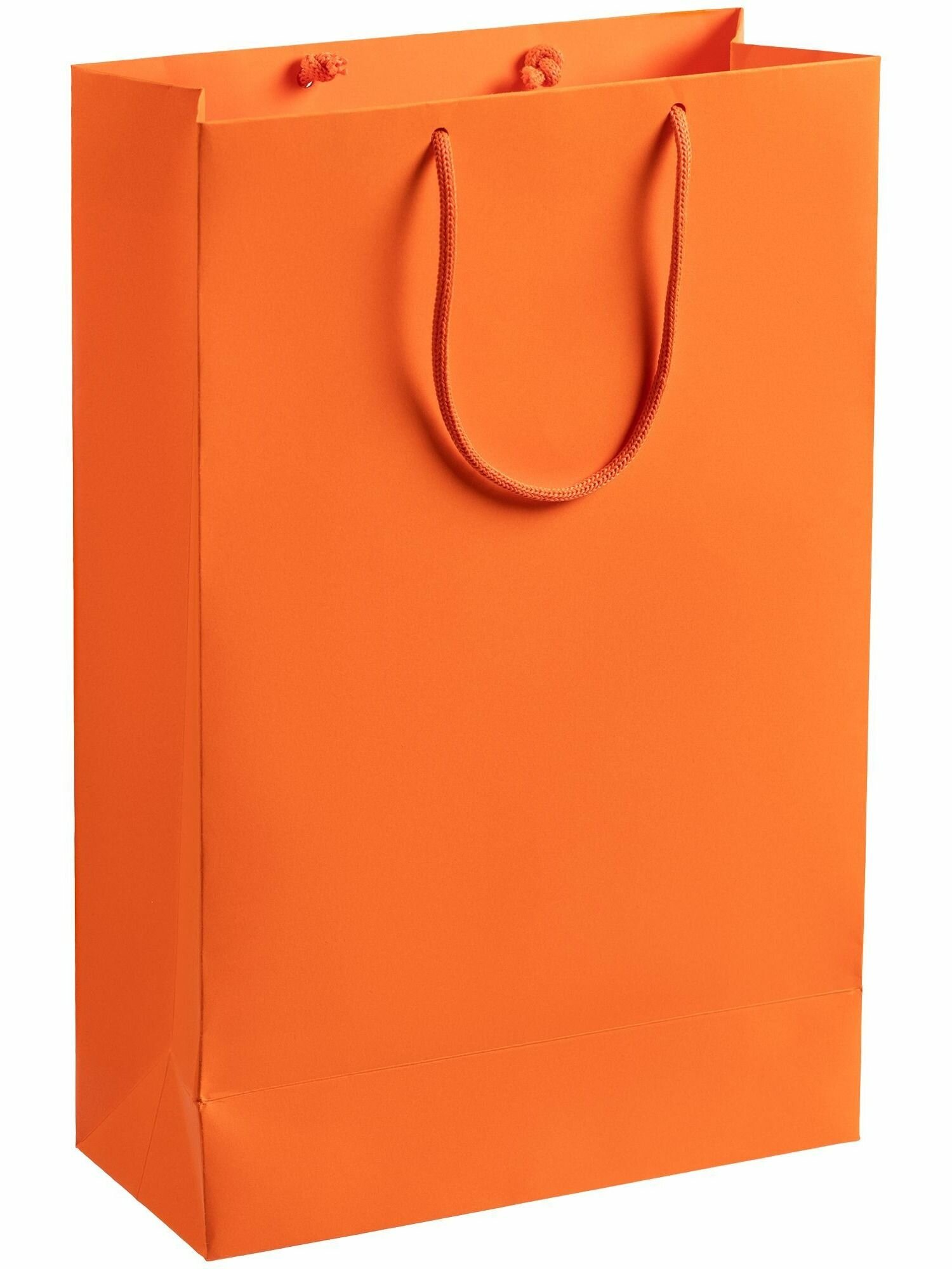 Подарочный пакет праздничный бумажный, упаковка подарка 23х35х10 Porta M, оранжевый