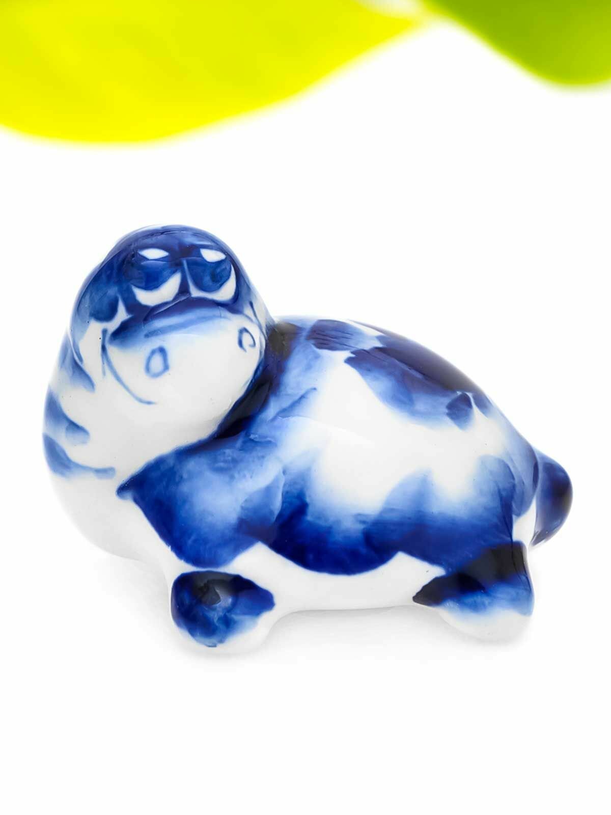 Фигурка коллекционная - Черепашка, Гжель, Фарфор, 3 см