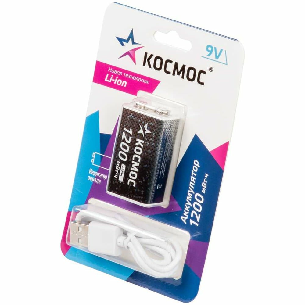 Аккумулятор космос KOCLi9V1200mAh1BL