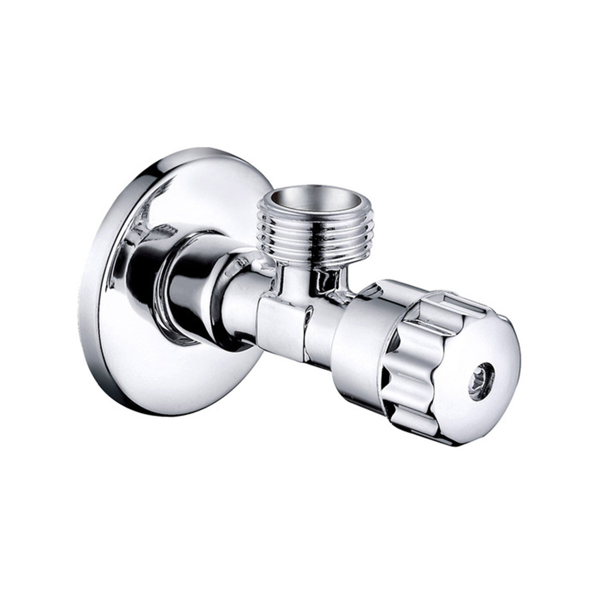 Кран угловой IDDIS, наружная-наружная резьба 1/2" x 1/2", латунь