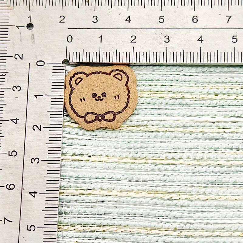 Кожаные этикетки с медведем 5 шт. brown-5Pcs