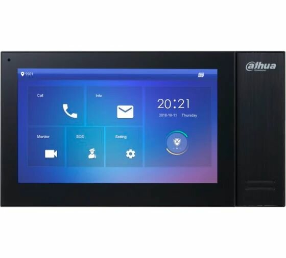 Монитор IP видеодомофона Dahua 7 дюймовый, черный DH-VTH2421FB-P