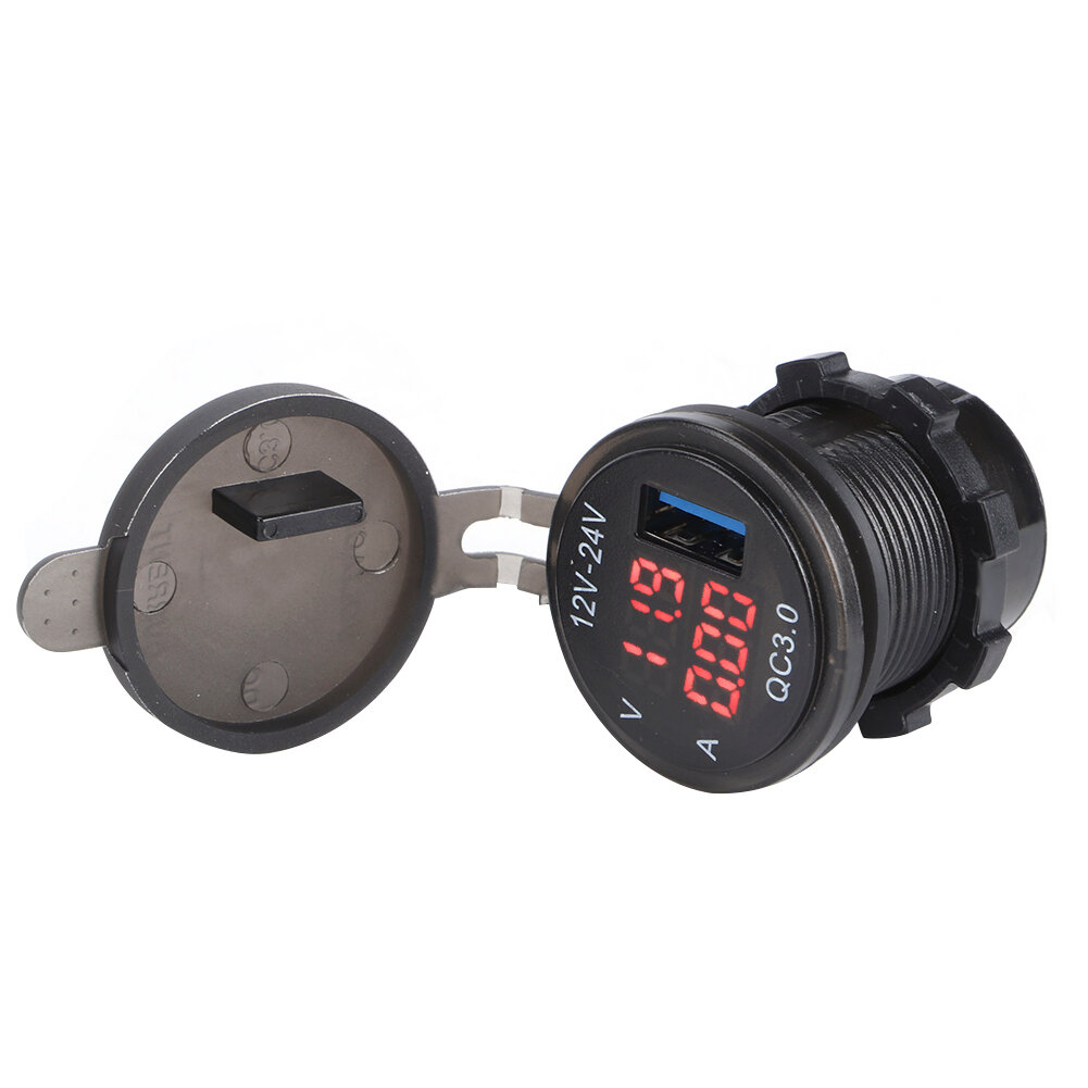Автомобильное зарядное устройство USB 3.0 3 в 1 с цифровым вольтметром и амперметром, мониторинг быстрой зарядки для PhoneRed