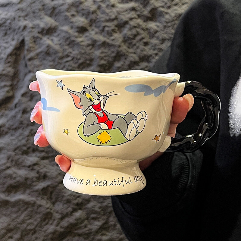 Кружка "United", керамика, для кошек и мышек, с декором, черная