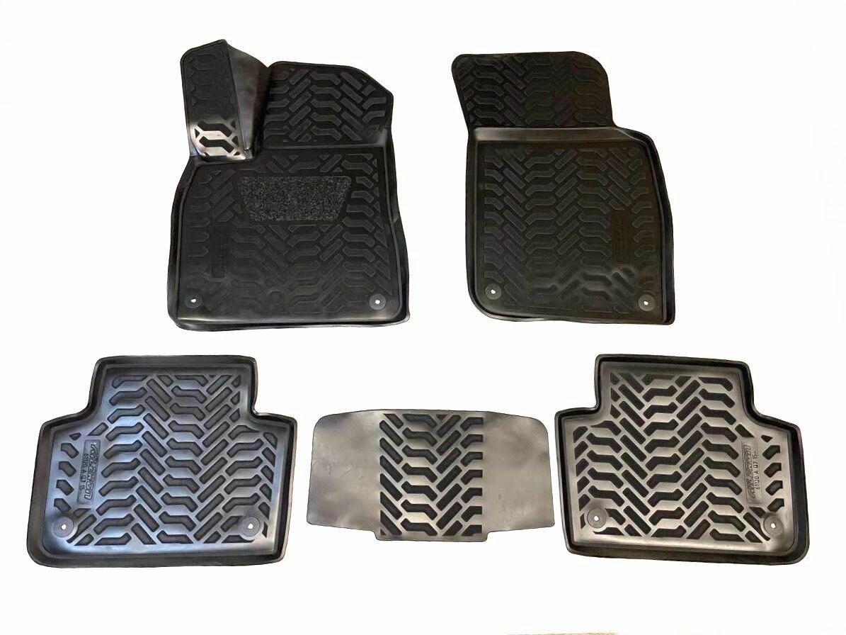 Коврики для салона Aileron для Ауди Q7/Q8 (4M) (2015-) (3D с подпятником, 5 мест) полиуретановые