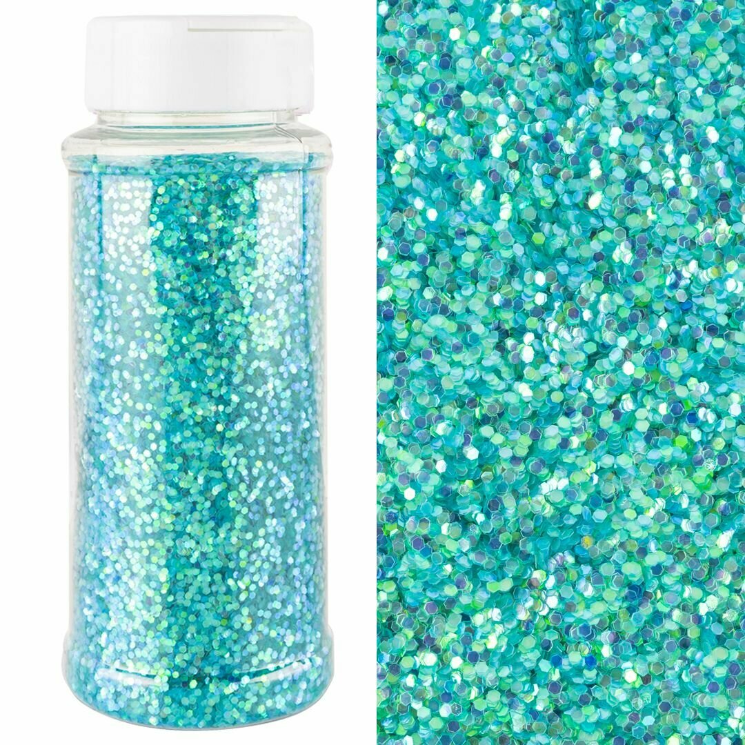 Конфетти Волна веселья Фольга шестиугольники, цвет голубой перламутр 0,1 см 90 г