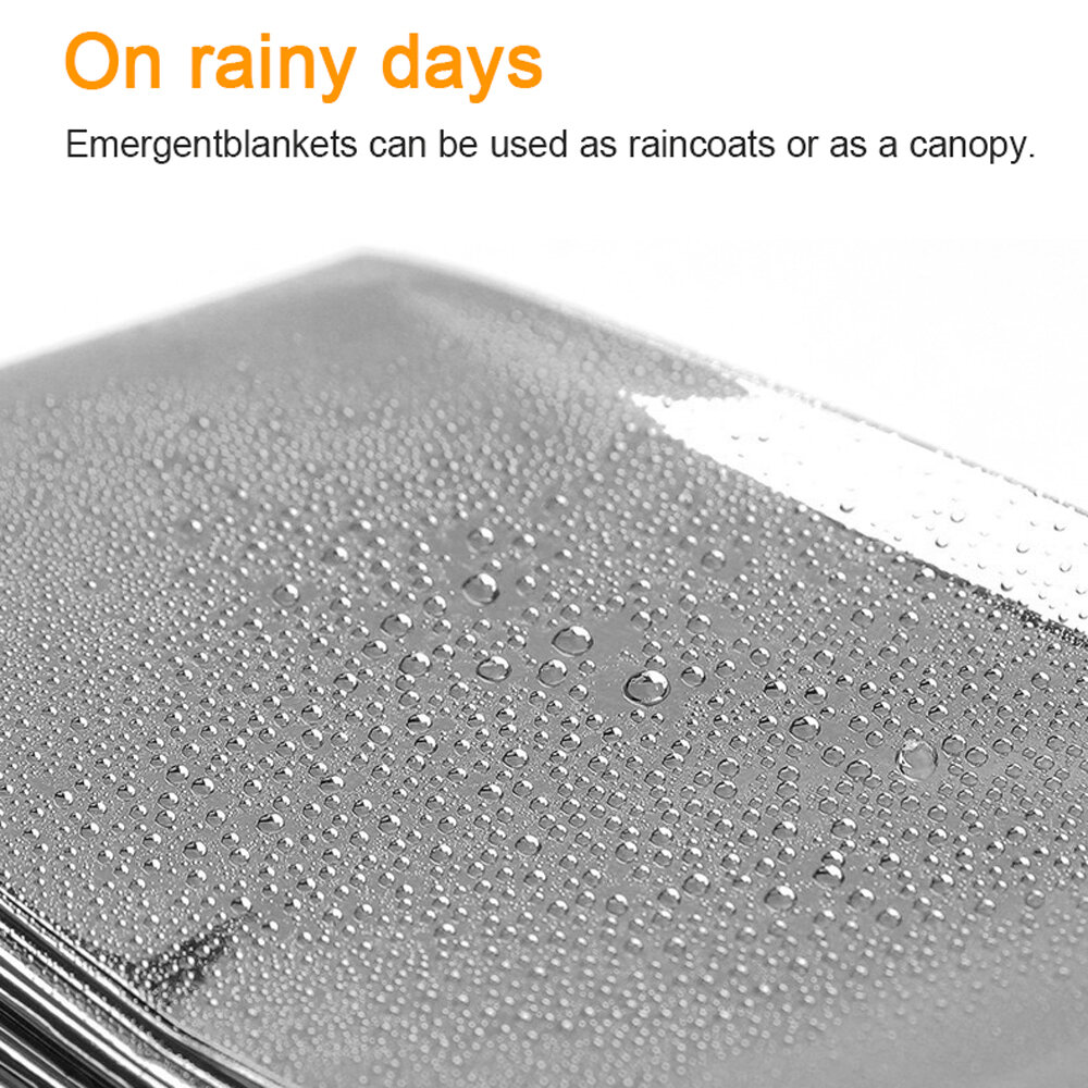 Одеяло для выживания на открытом воздухе, спасательное средство, фольга, термоодеяло, гипотермия, ветрозащитное многоцелевое одеяло для кемпинга