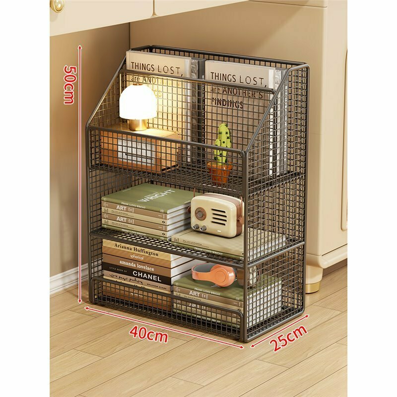 Полка вогдаль, металл, угловая, 3 уровня, черный, 40х25х50см