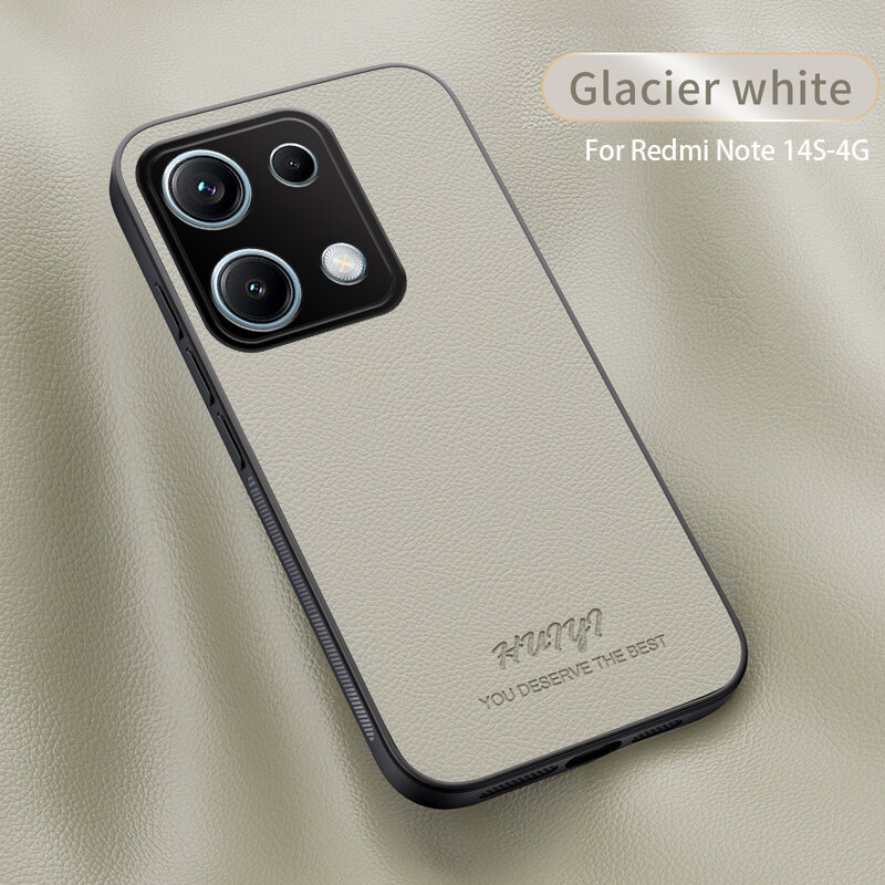 Чехол для Redmi Note 14S 4G / Редми Ноут 14S 4Г Высококачественная кожа антиударный чехол, кожа поверхность, искусственная кожа, защита камеры, ударопрочный, Redmi, Redmi Note 14S 4G, OблoЖкa, белый,