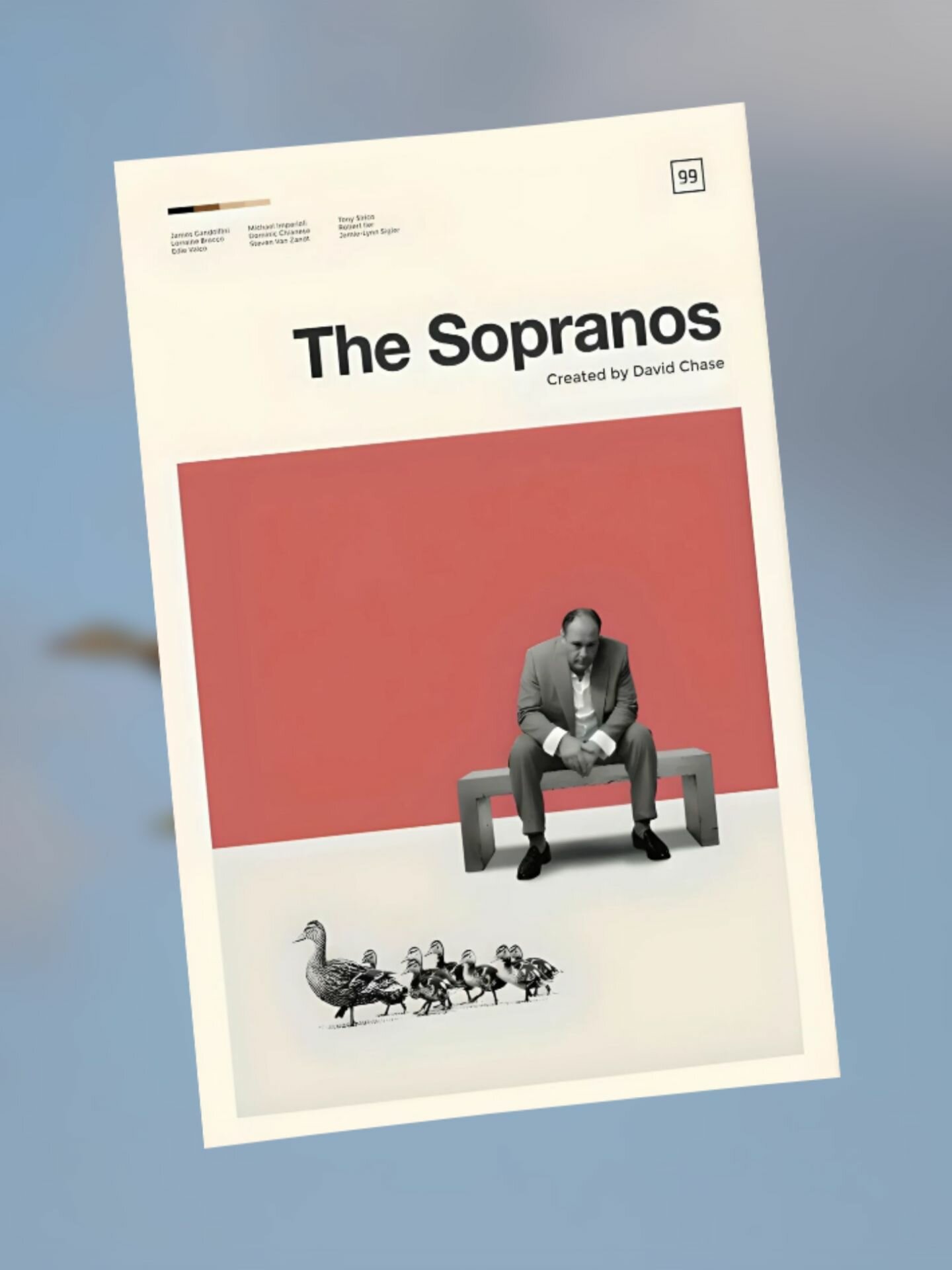 Минималистичный интерьерный постер "Клан Сопрано", формата А3, 42x29 см, глянцевый