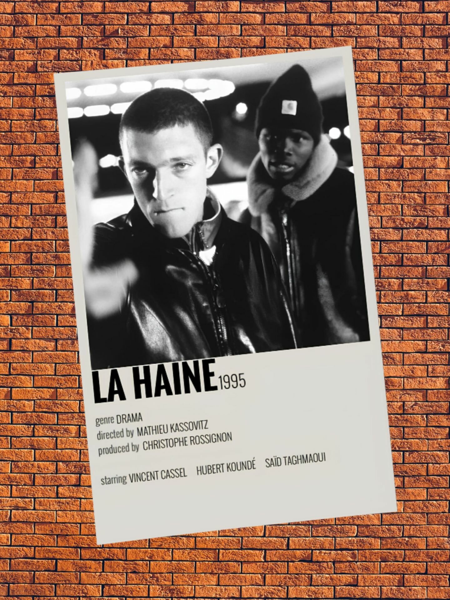 Постер "Ненависть" в стиле "полароид", формат А3, 297 х 420 мм, глянцевый