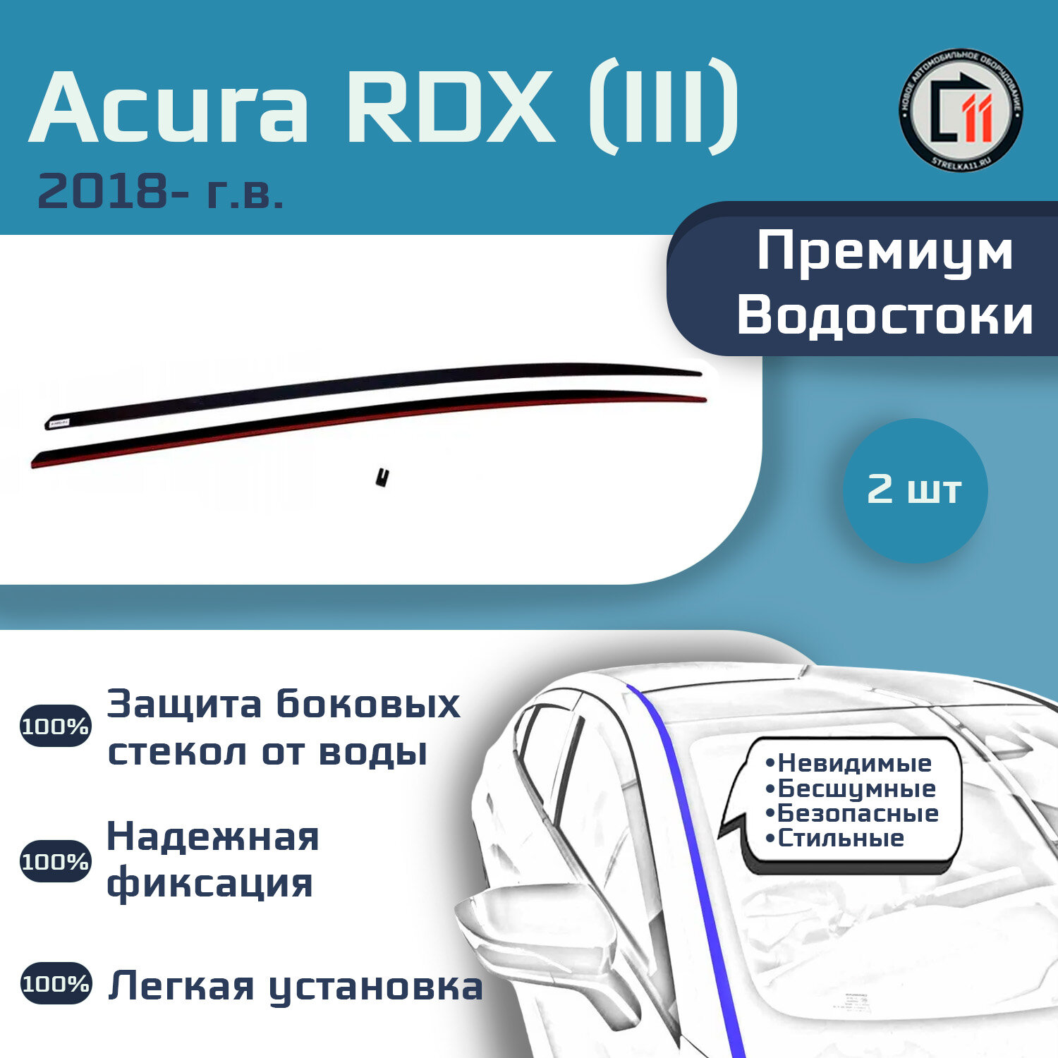 ACURA RDX 2018- (III+III рестайлинг) - Премиум водостоки лобового стекла