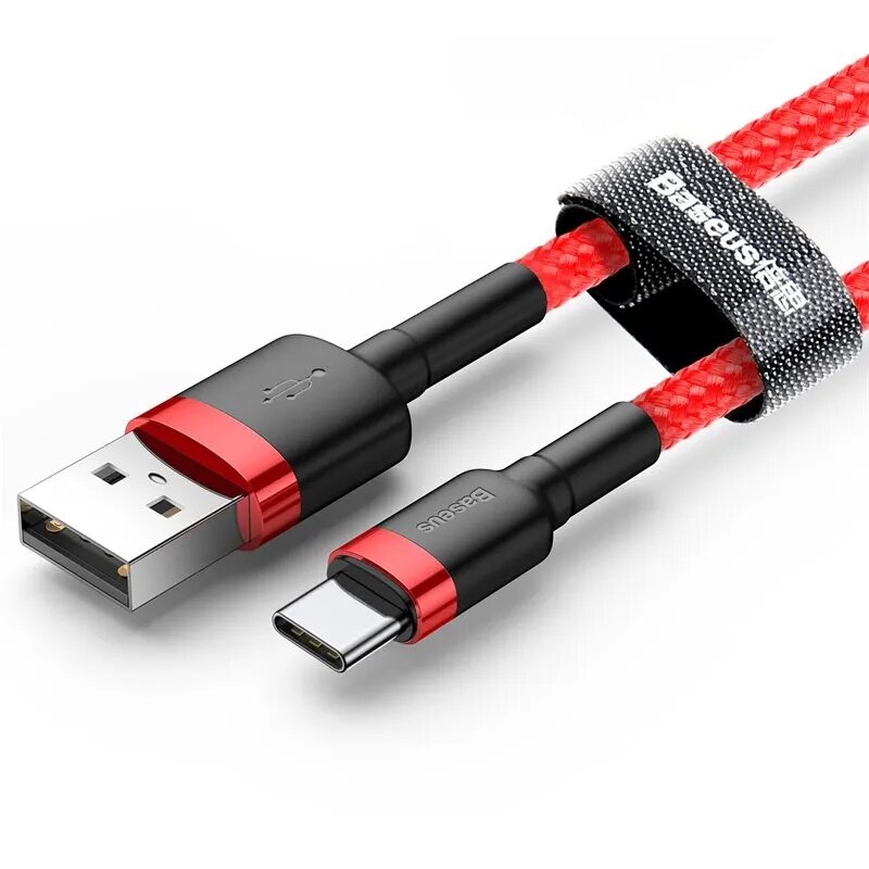 Кабель Baseus USB Type-C для Huawei, Honor, Xiaomi, Samsung, зарядный кабель для быстрой 0.5M, Red