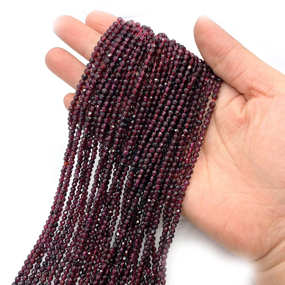 Граненые бусины из красного граната 2 3 4 мм 4mm