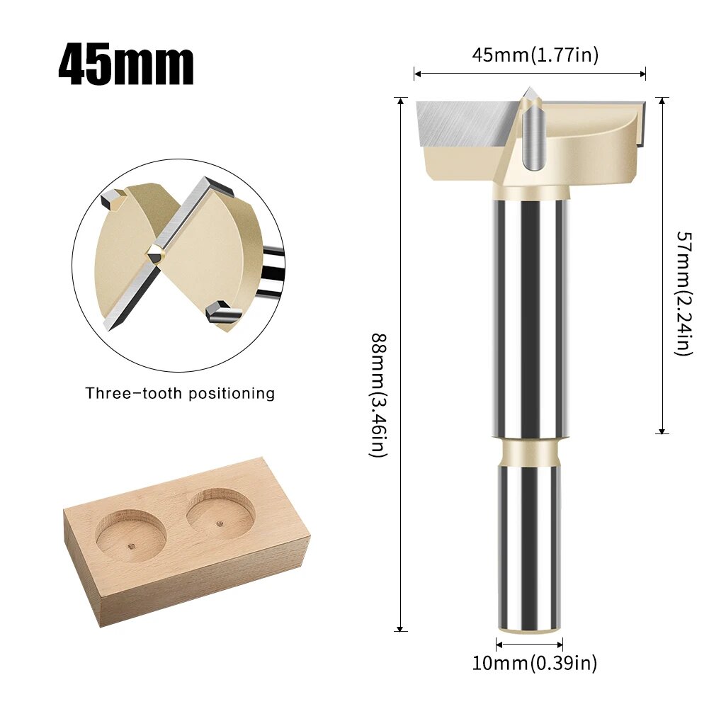 1 шт. 15 мм-60 мм насадки Форстнера, деревообрабатывающие инструменты, кольцевая пила, резак для растачивания петель, сверла с круглым хвостовиком, резак из карбида вольфрама