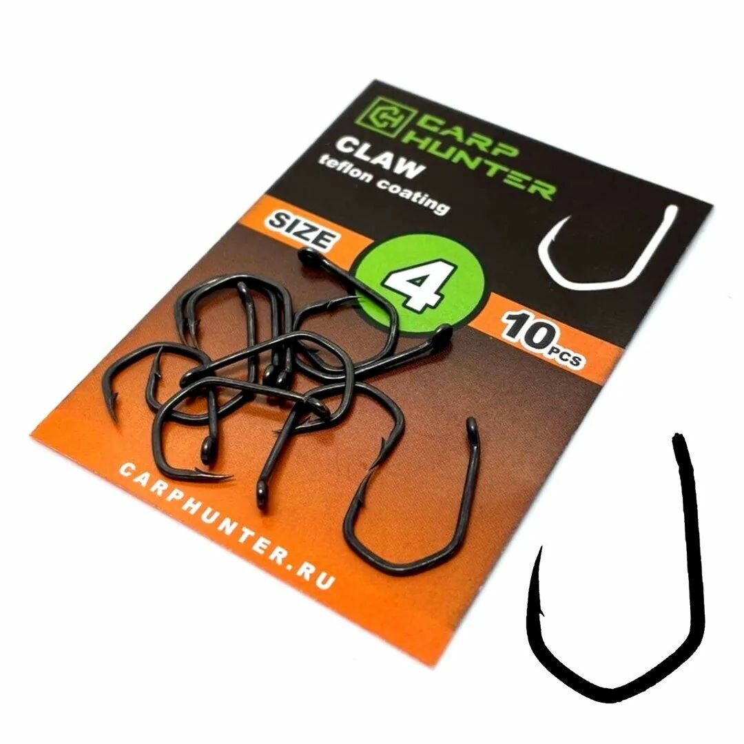 Крючки карповые CarpHunter CLAW 4 (teflon coating)