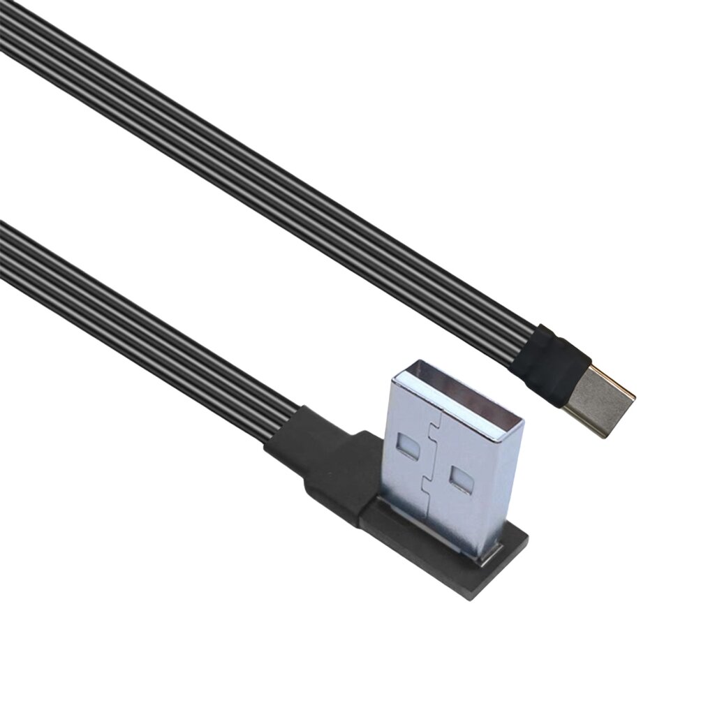 Прямая головка с разъемом типа c (комплект термоусадочной трубки) кабель-10 см-USB правый изгиб