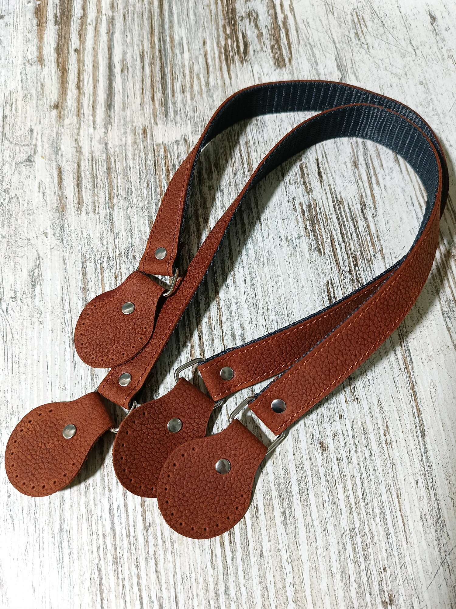 Ручки для сумки кожаные 2шт 45см коричневый