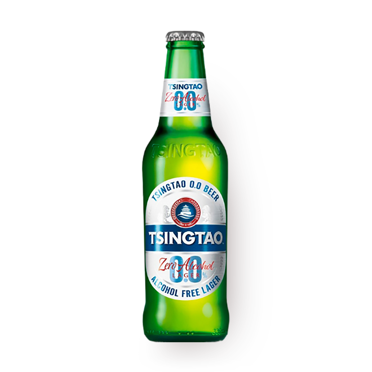 Пиво Tsingtao Zero, безалкогольное, лагер, стеклянная бутылка, 330 мл