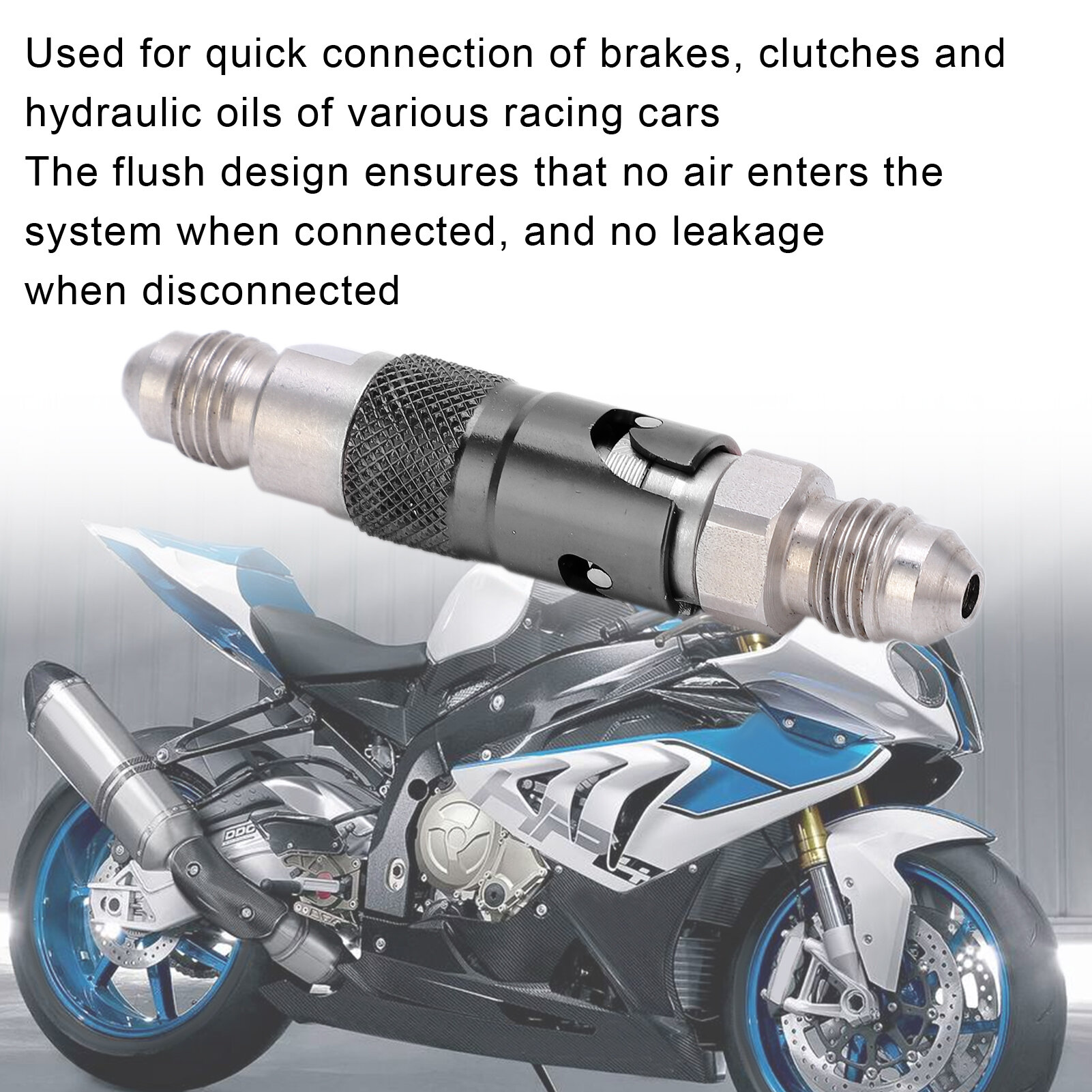 Быстросъемный фитинг для тормозной жидкости мотоцикла, адаптер из нержавеющей стали, универсальный, черный