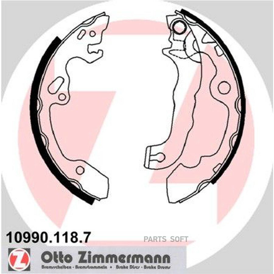 ZIMMERMANN 10990.118.7 колодки барабан FRD FOCUS 98-