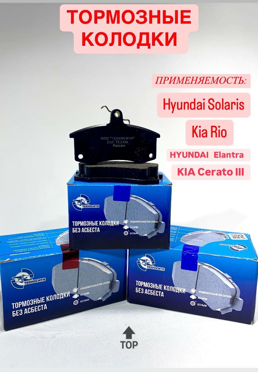 Тормозные колодки передние Hyundai Solaris, Kia Rio