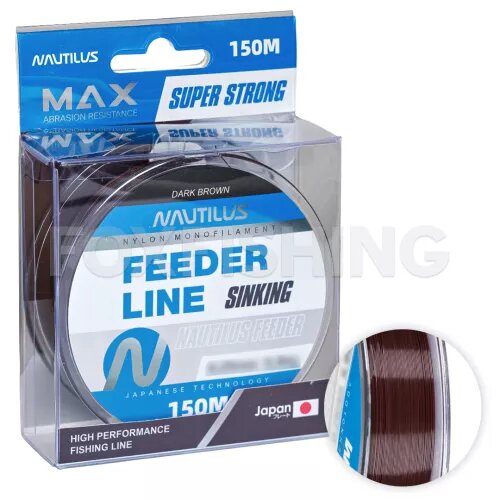 Леска Nautilus Feeder Line sinking 0,22мм,4,6кг, 150м. dark brown