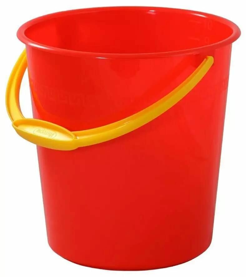 Ведро Интерм 10 л, мерное, красное, пластиковое