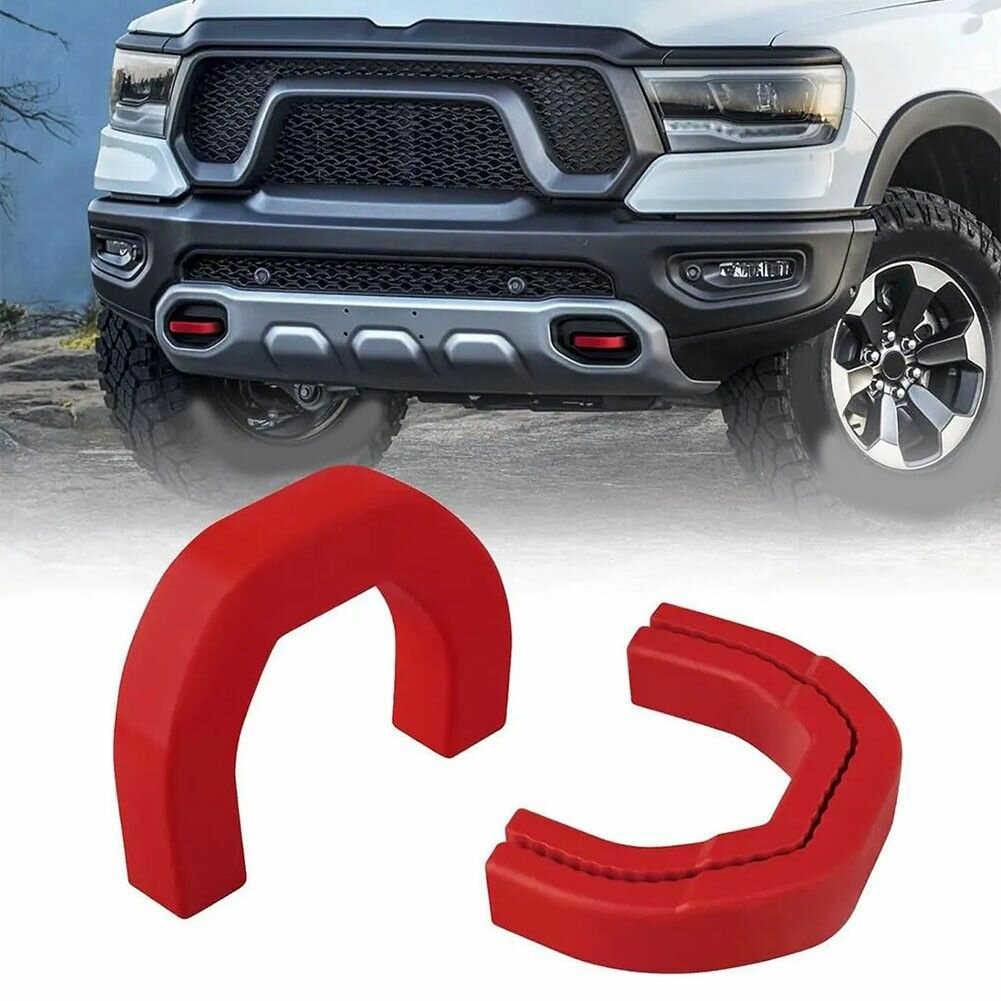 Крышки для буксировочных крюков RAM 1500 2019-2024, ABS, красные защита и стиль для внедорожников
