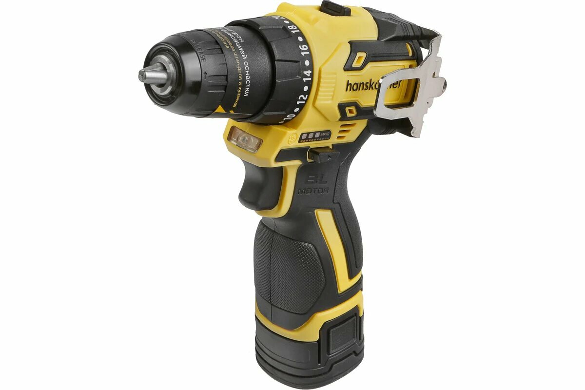 Дрель аккумуляторная Hanskonner б/щ PLATINUM, 14, 4В, 45Нм, 2x2.0Ач, 10мм, пл. патрон HCD1645SC