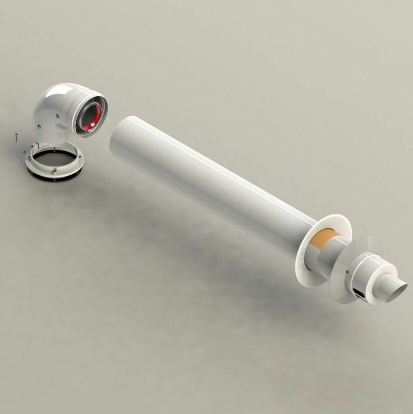 Комплект коаксиальный GROPPALLI 60/100 для конвекционных котлов ITALTHERM (белый)